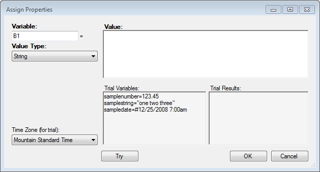 ASSIGN Properties Editor
