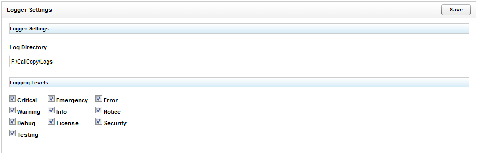 Logger Service Settings