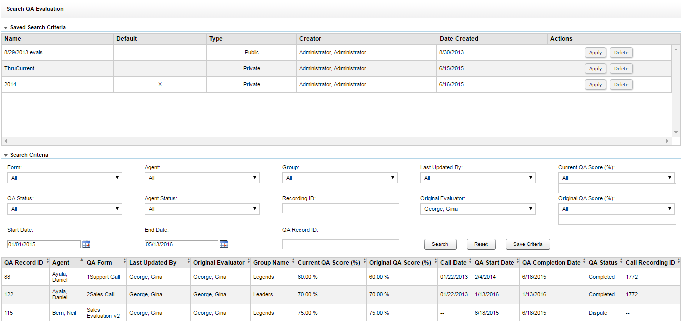 Managing Evaluations