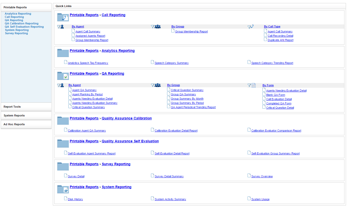 Printable Reports Overview